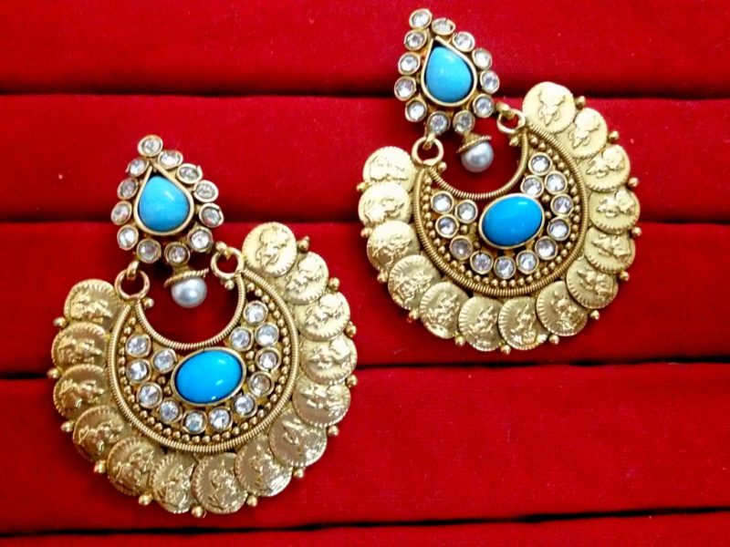 EAR552, Daphne Ferozi Shade Polki Earrings for women, Bollywood style ...