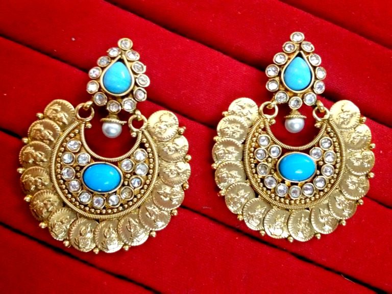 EAR552, Daphne Ferozi Shade Polki Earrings for women, Bollywood style ...