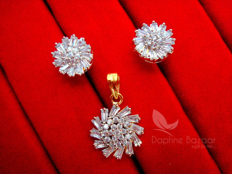 AD69, Daphne Crystal Flower Pendant Earrings for Cute Anniversary Gifts ...