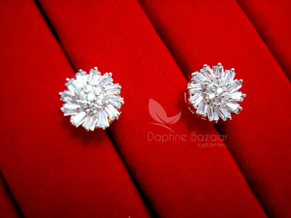 AD69E, Daphne Crystal Flower Earrings for Cute – Buy Indian Fashion ...